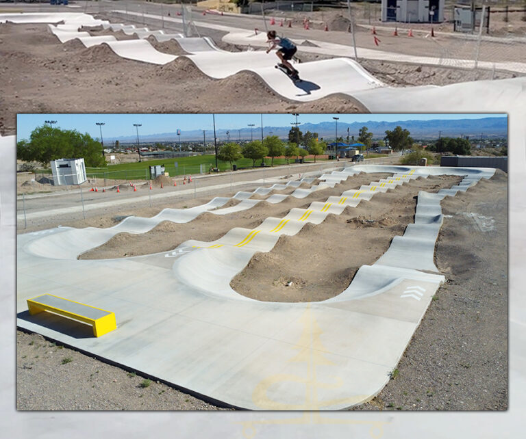 Unique Race Track Layout at the Needles Pump Track - The Lost Longboarder