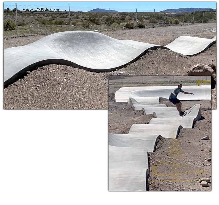 Unique Race Track Layout at the Needles Pump Track - The Lost Longboarder