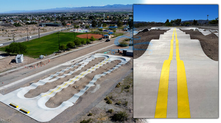 Unique Race Track Layout at the Needles Pump Track - The Lost Longboarder